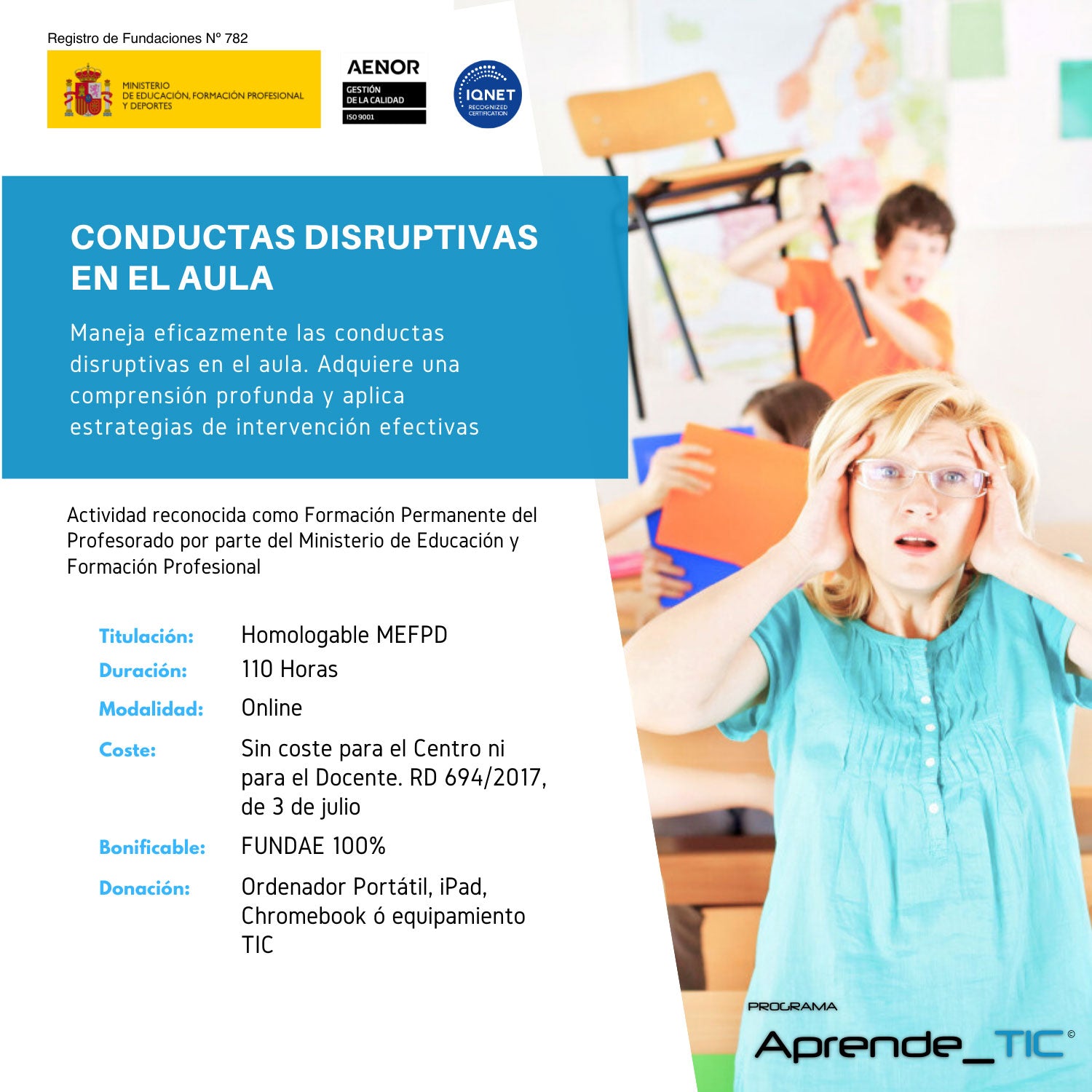 CURSO CONDUCTAS DISRUPTIVAS EN EL AULA | Fundación AULA_SMART®