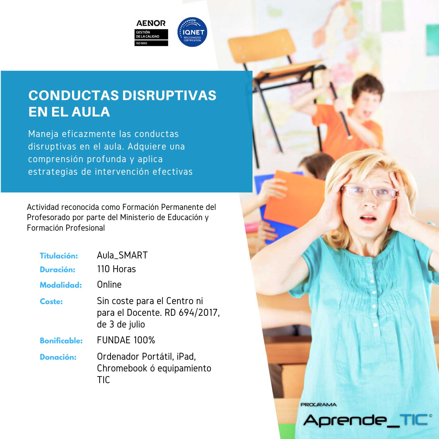 CURSO CONDUCTAS DISRUPTIVAS EN EL AULA | Fundación AULA_SMART®