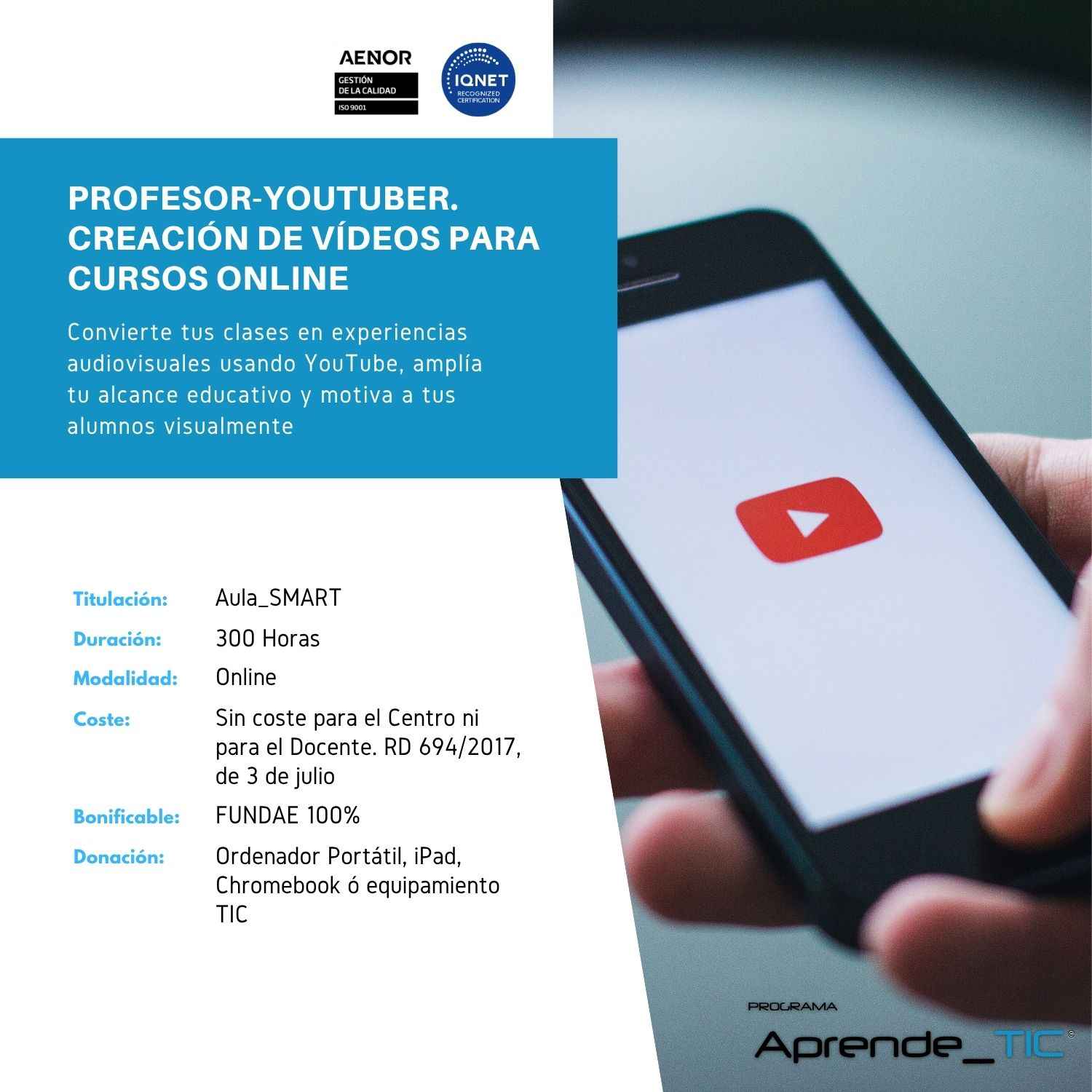 Professor-Youtuber. Creation of videos for online courses